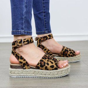 Shoes | Leopard Espadrille Platform Comfort Sandal | Poshmark